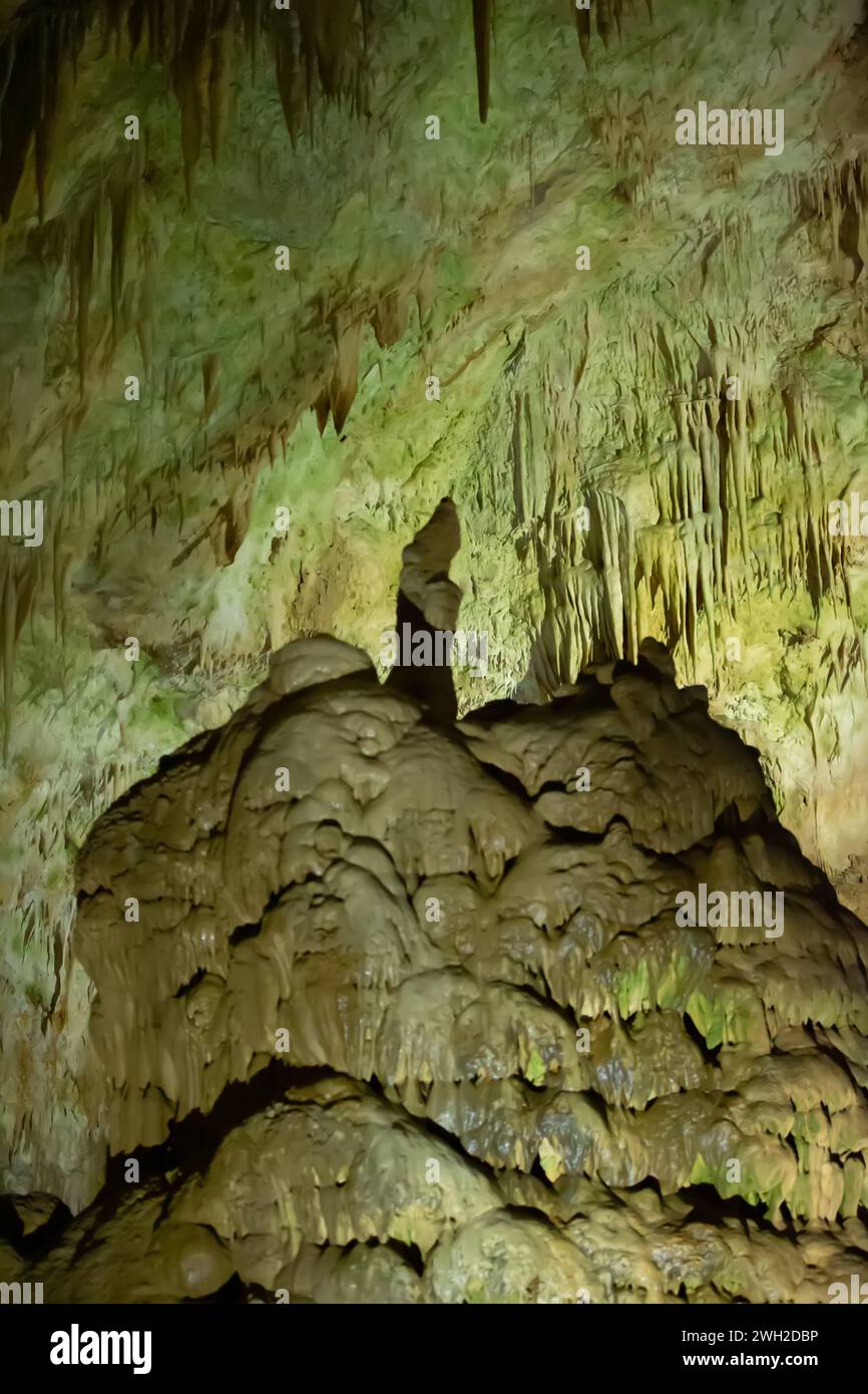 The cave is karst, amazing view of stalactites and stalagnites ...