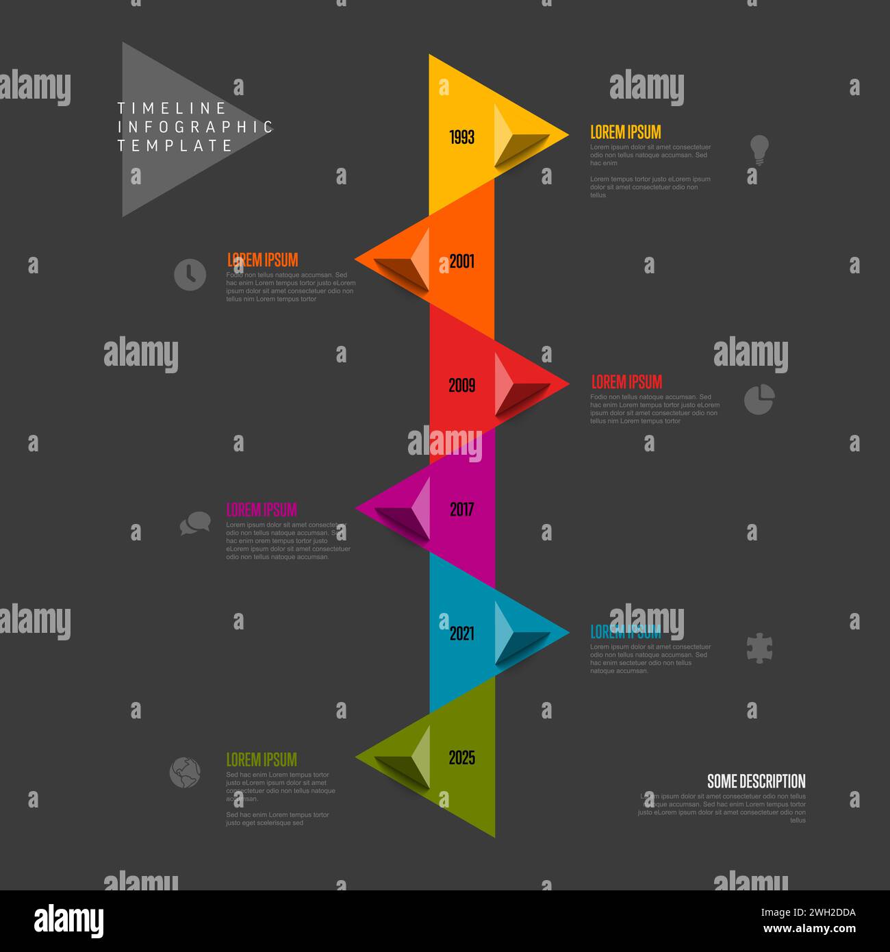 Simple dark multipurpose vertical infographic timeline template with ...