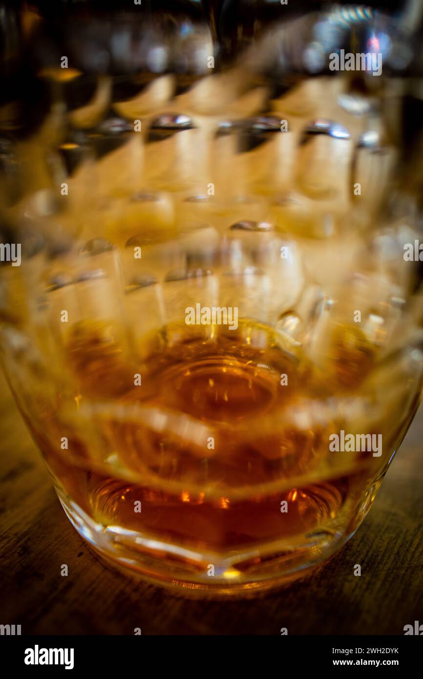 Berr glass, almost empty, alcohol, alcoholism, 2024 Stock Photo - Alamy