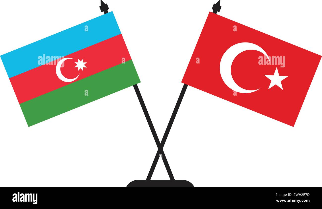 A symbolic illustration of the Azerbaijan and Turkey friendship flag ...