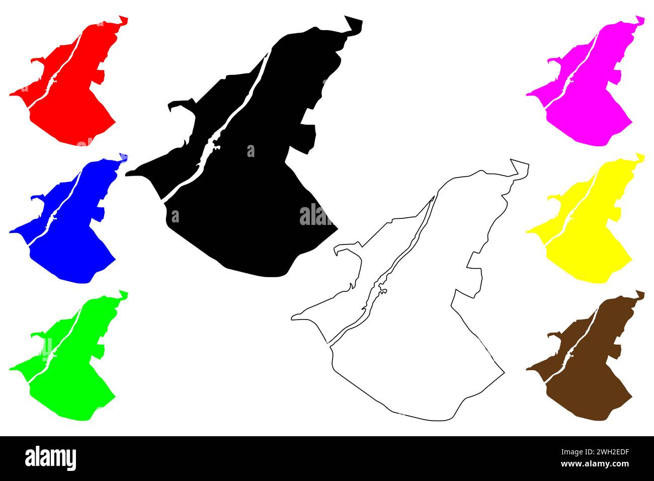 Kota city (Republic of India) map vector illustration, scribble sketch ...