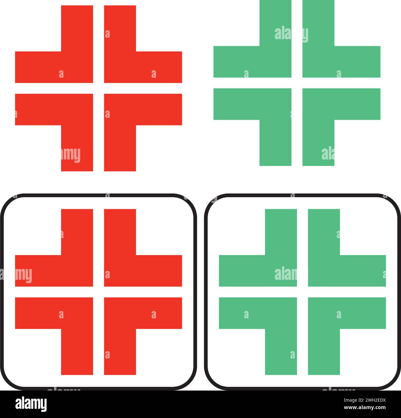 Red and green crosses on a white background Stock Vector Image & Art ...