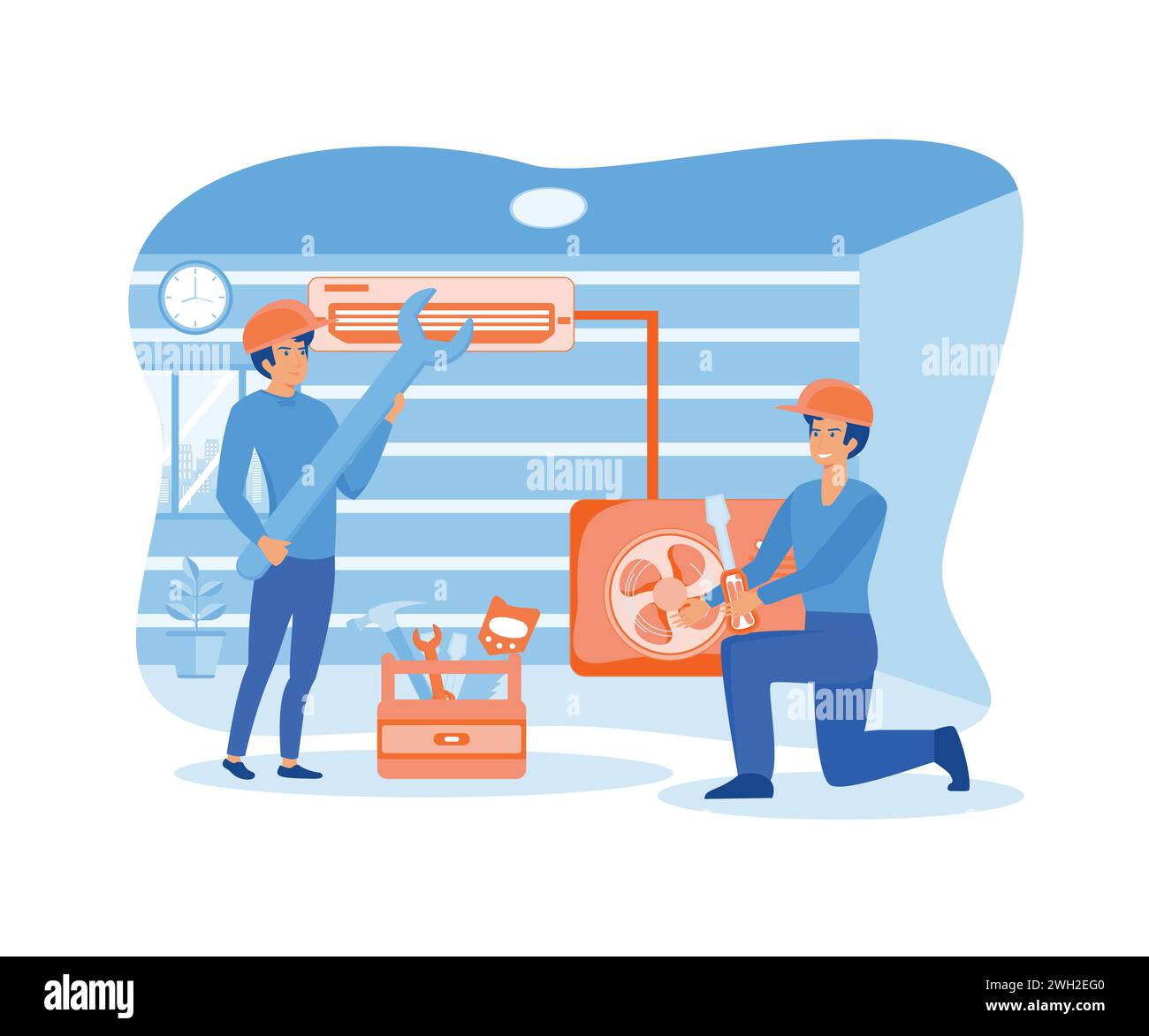Ac compressor cleaning Stock Vector Images - Alamy