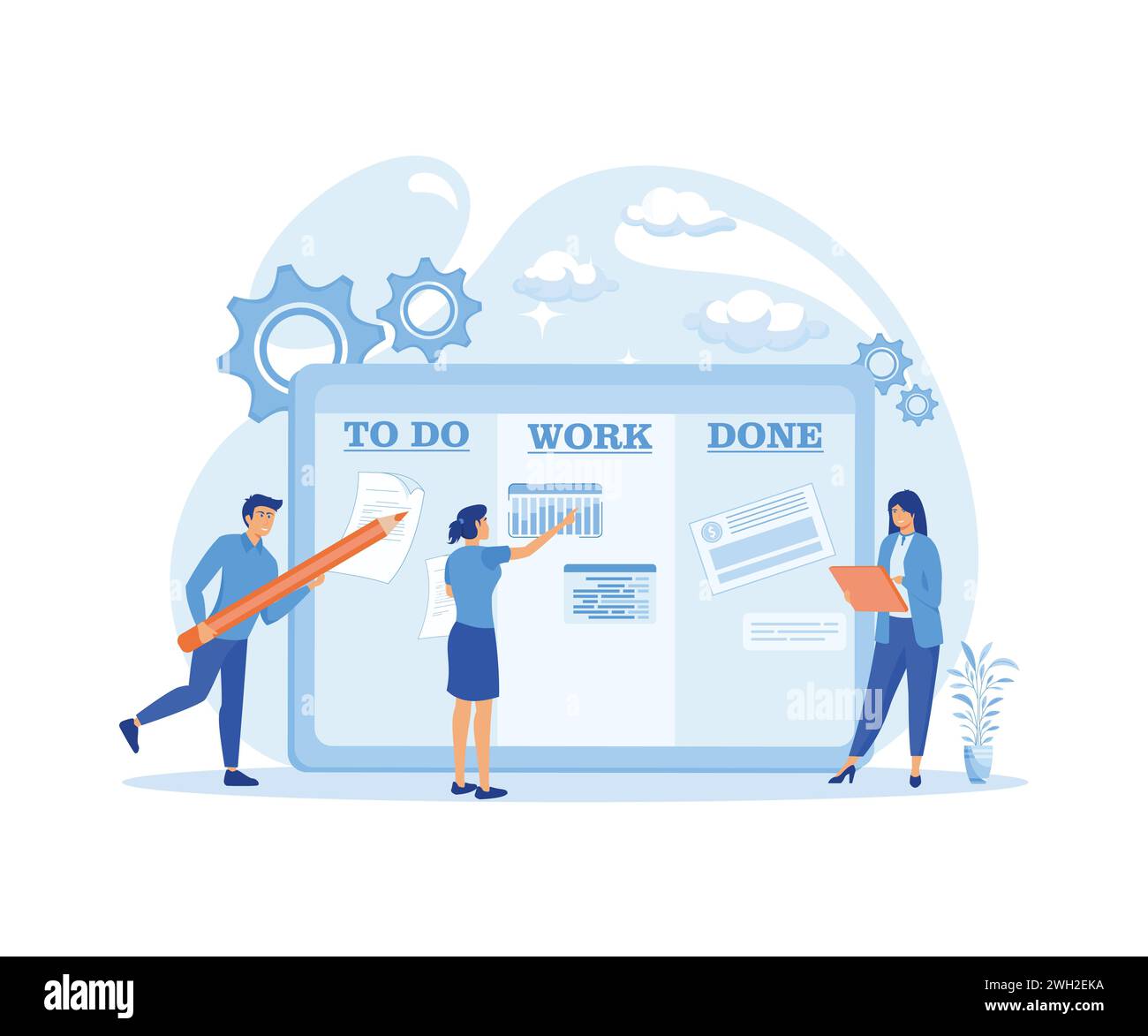 Kan ban board, teamwork communication process, agile project management ...