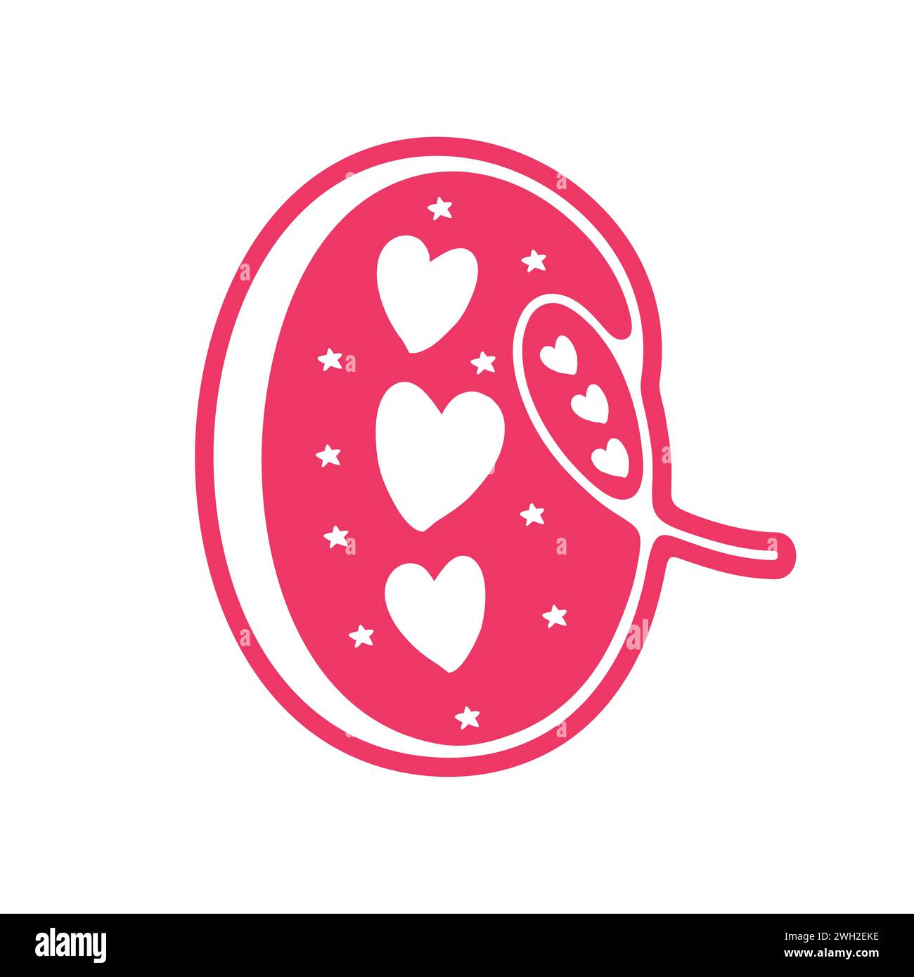 Hearts And Stars Designer Q Letter Vector Illustration Stock Vector ...