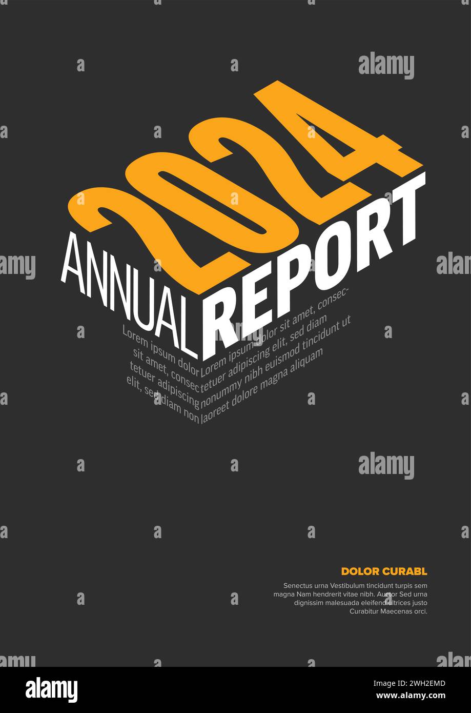 Vector abstract annual report cover template with sample text and ...