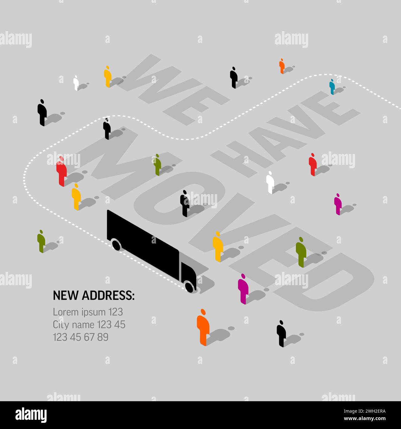 We are moving minimalistic flyer template with place for new company ...