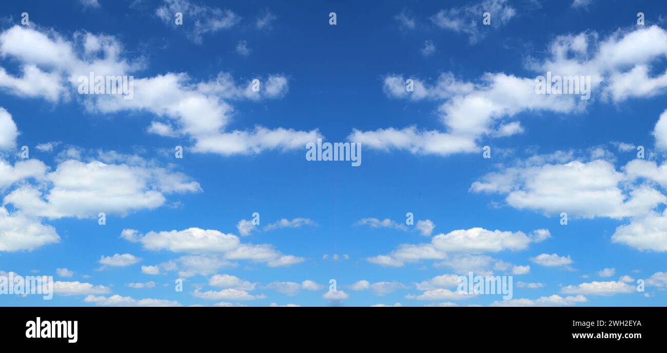 Panorama white clouds blue sky texture. Sky wide backdrop Stock Photo ...