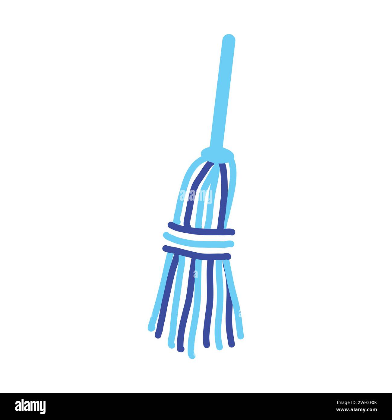 Cartoon Blue Mop Icon Stock Vector Image & Art - Alamy