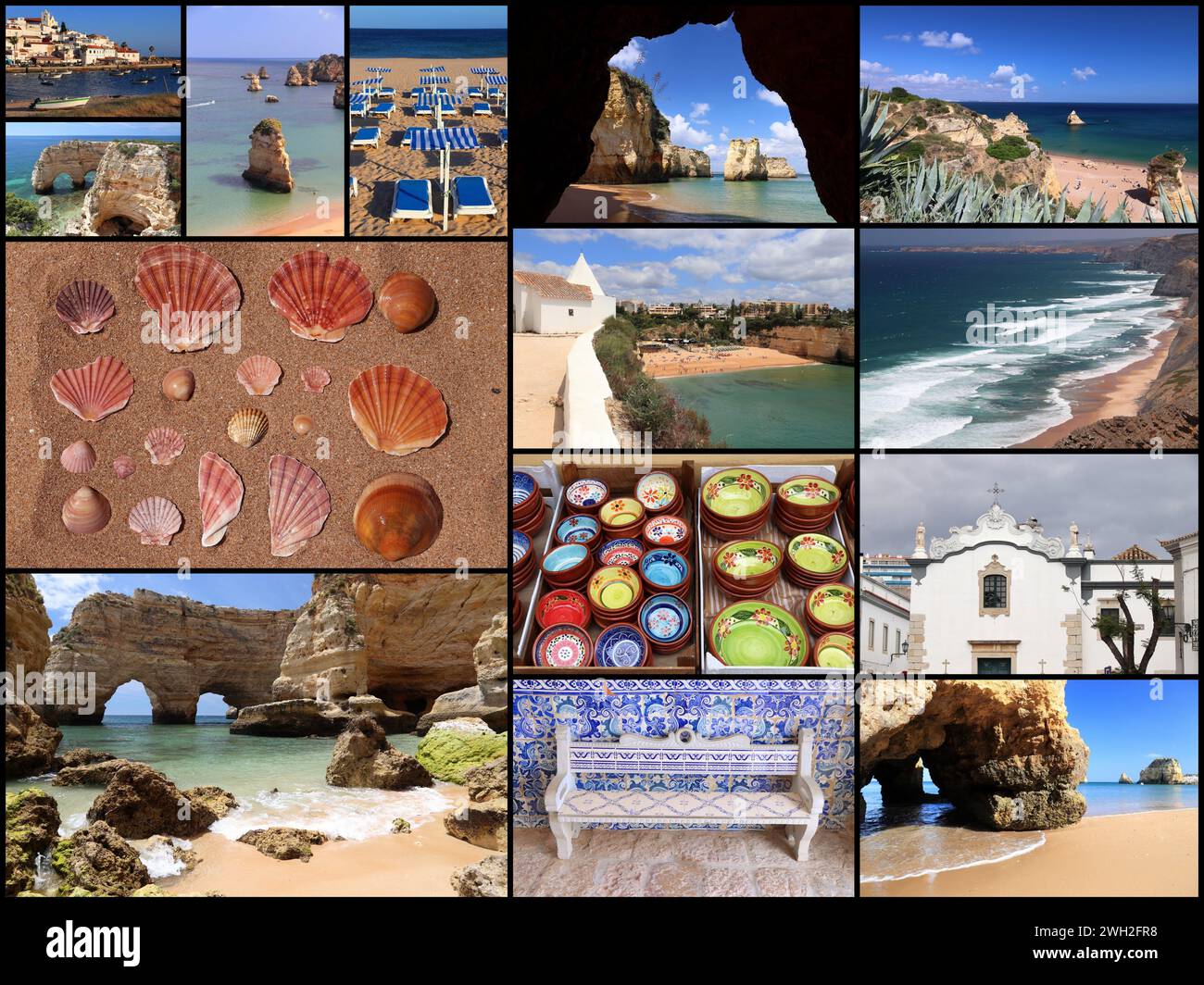 Algarve, Portugal photo collage. Landmark travel photos postcard from ...
