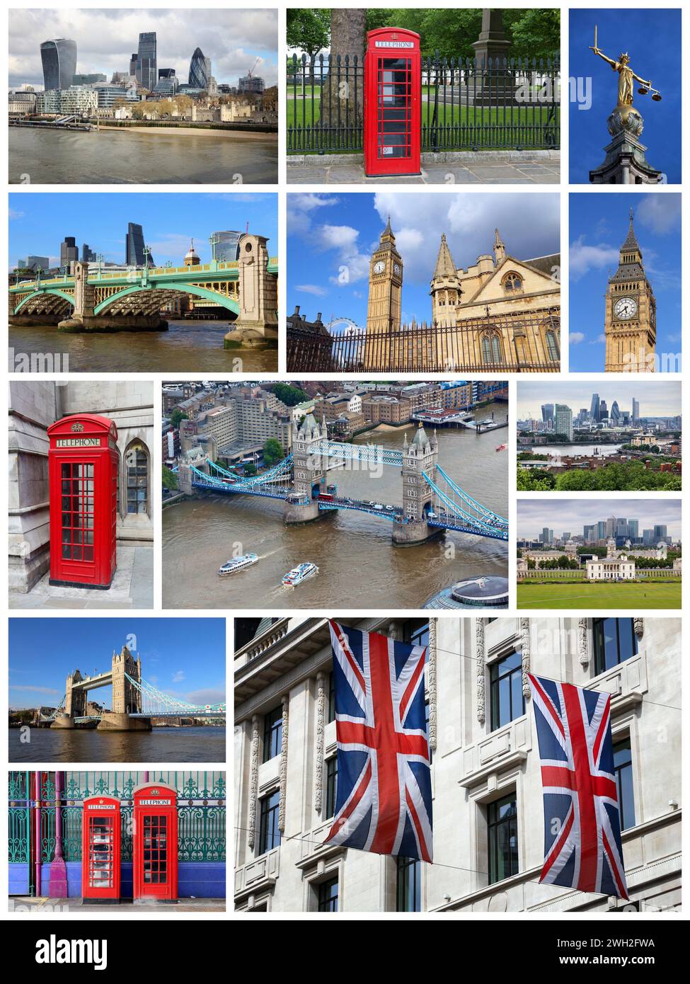 Collage landmarks london uk hi-res stock photography and images - Alamy