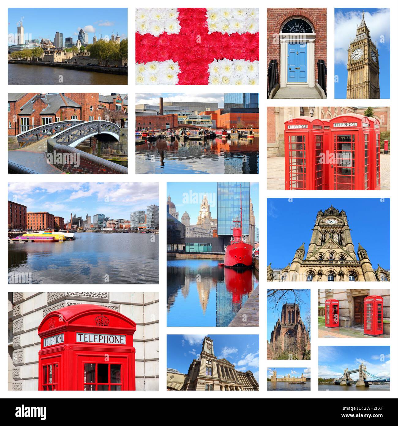 England, United Kingdom places photo collage. Collage includes major ...