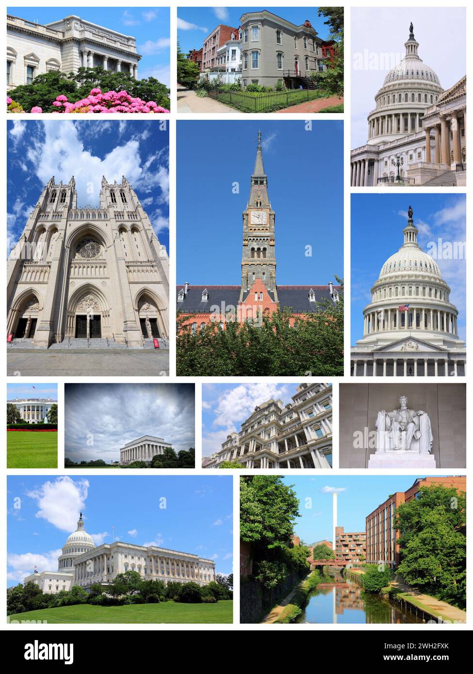 Washington DC - United States travel collage with landmarks and ...