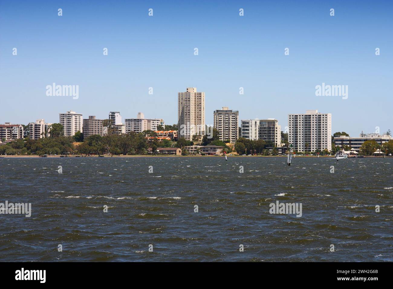 Perth city, Australia. South Perth residential skyline view. Australian ...