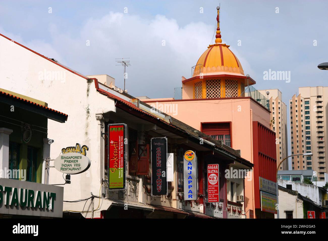 SINGAPORE CITY, SINGAPORE - FEBRUARY 4, 2009: Little India district ...