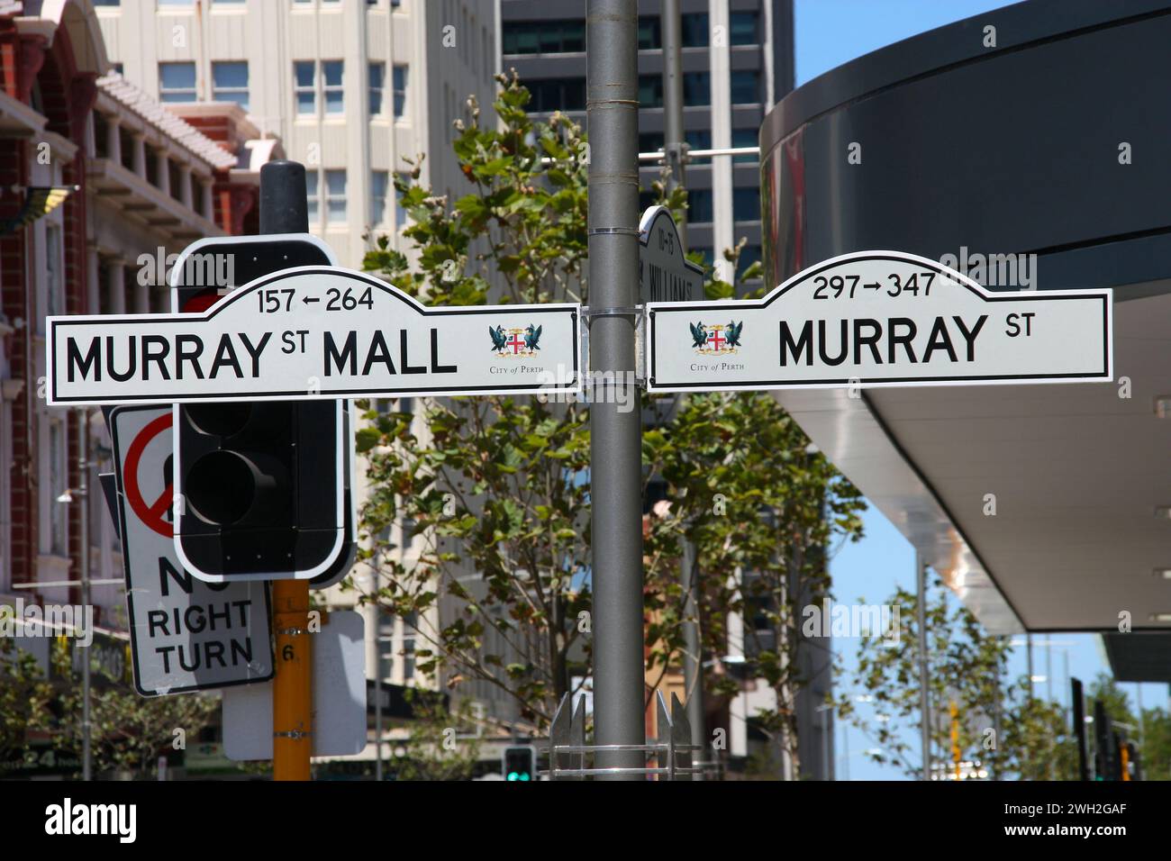 PERTH, AUSTRALIA - FEBRUARY 7, 2009: Murray Street Mall sign in Perth ...