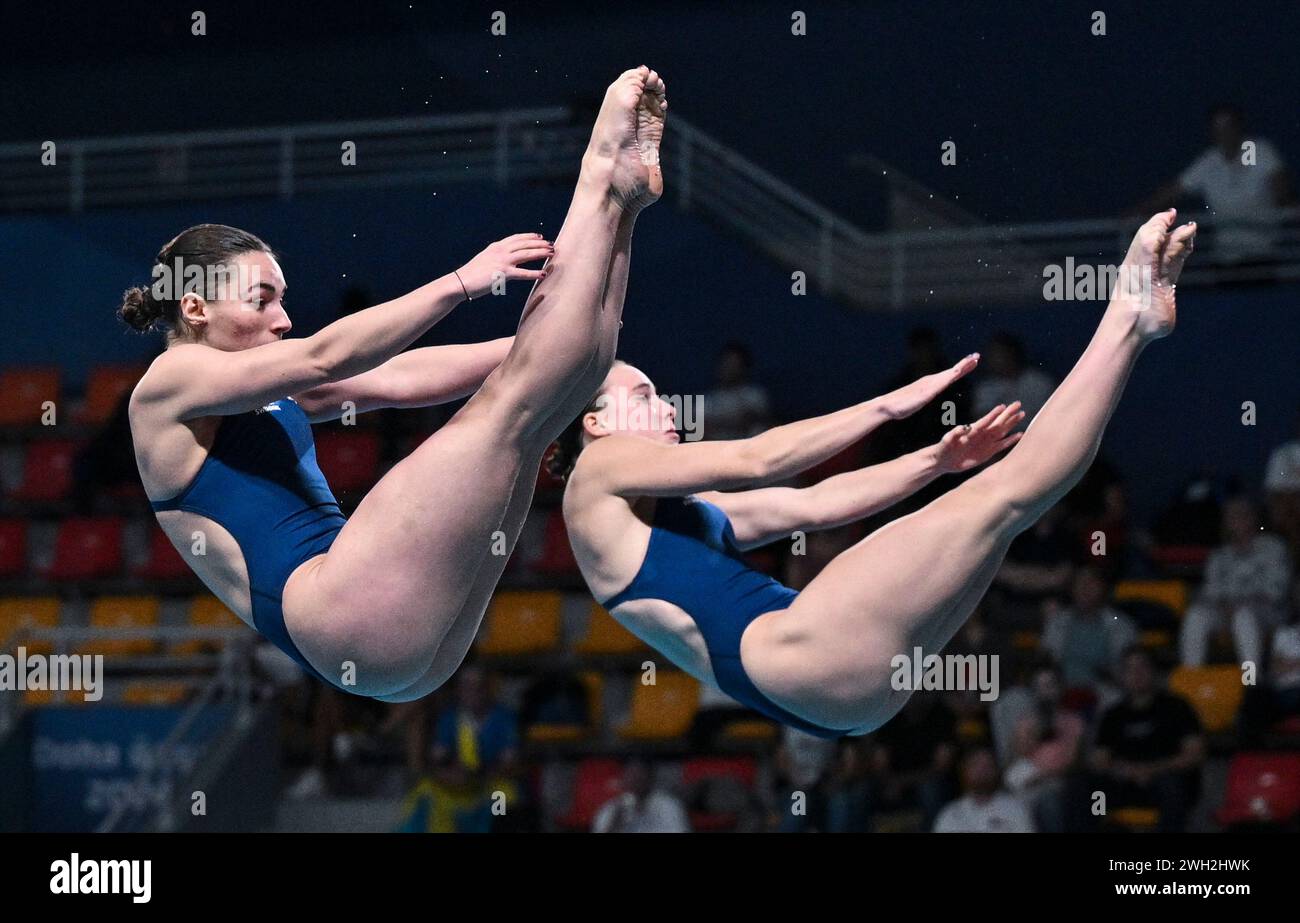 Doha. 7th Feb, 2024. Scarlett Mew Jensen (L)/Yasmin Happer of Britain ...