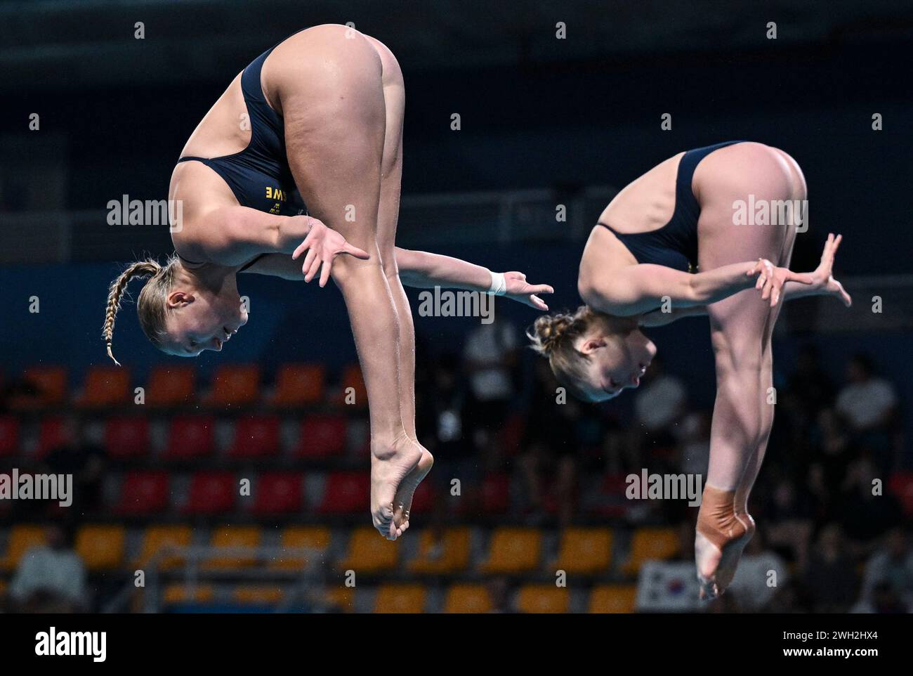 Doha. 7th Feb, 2024. Emma Gullstrand(L)/Elna Widerstorm of Sweden ...