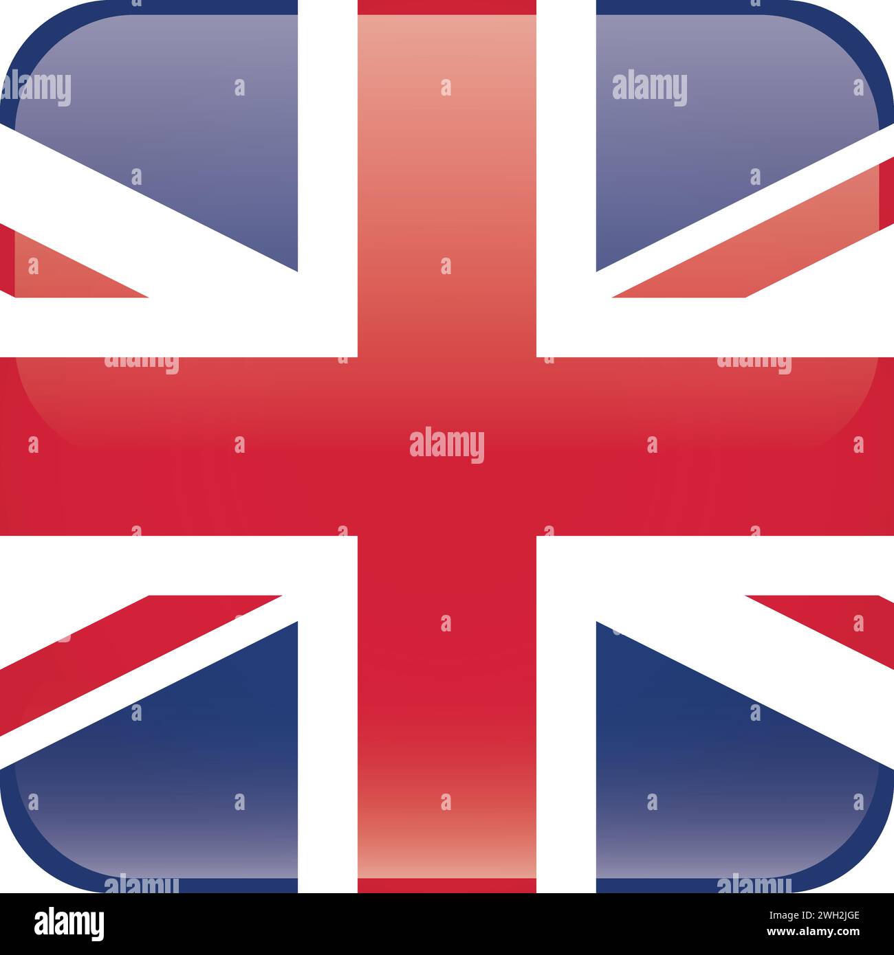 Rounded edges square shiny 3D flag of the United Kingdom Stock Vector ...