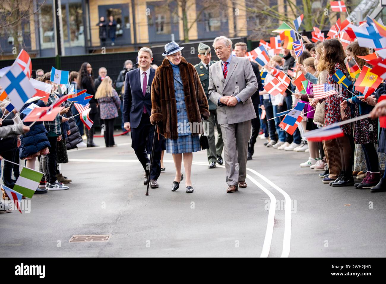 Queen Margrethe arrives together with the French ambassador to Denmark ...