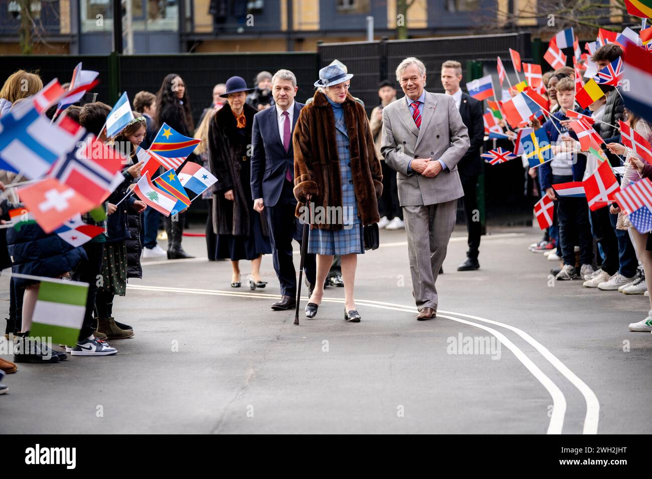 Queen Margrethe arrives together with the French ambassador to Denmark ...