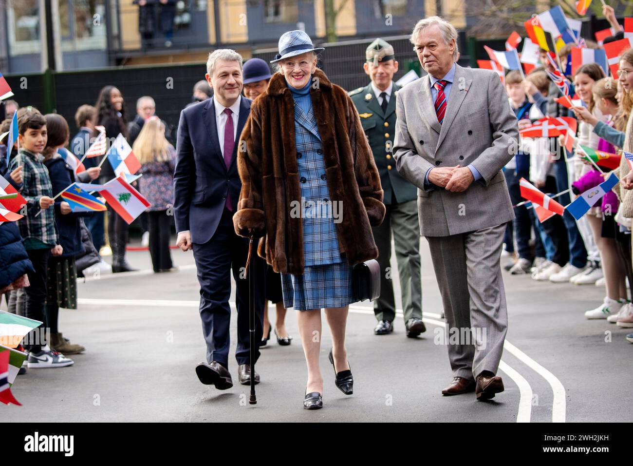 Queen Margrethe arrives together with the French ambassador to Denmark ...
