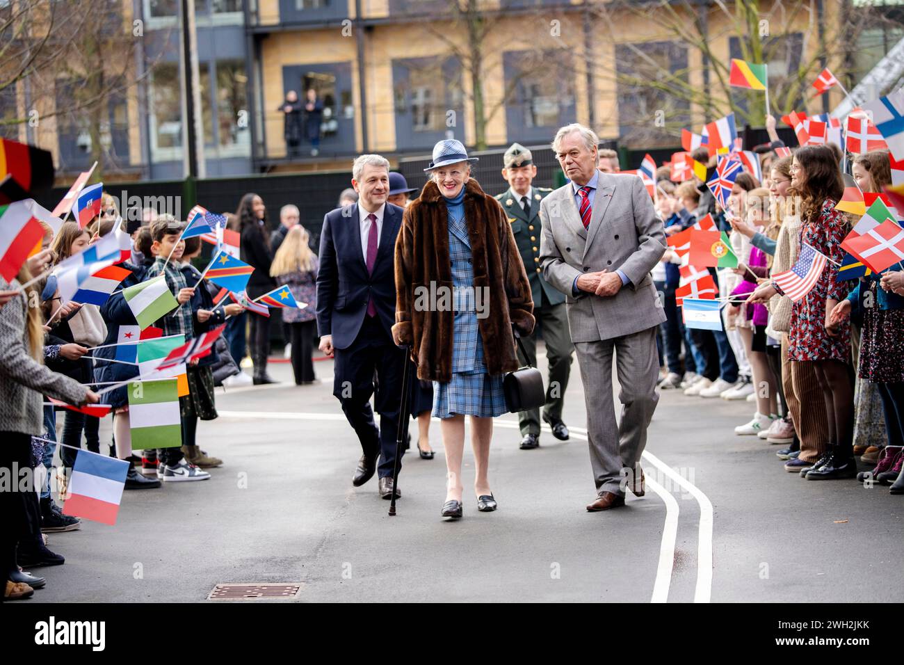 Queen Margrethe arrives together with the French ambassador to Denmark ...