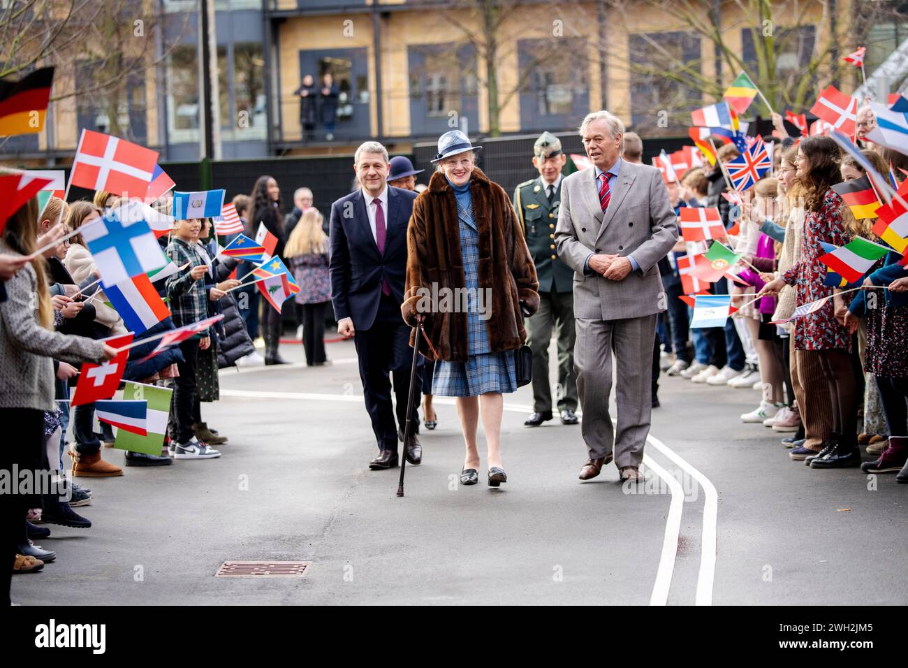Queen Margrethe arrives together with the French ambassador to Denmark ...
