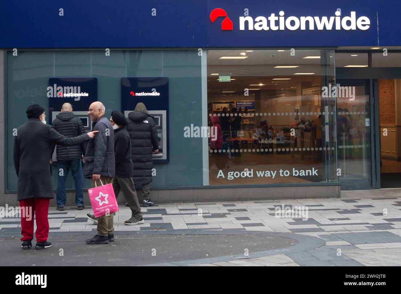 Slough, UK. 7th February, 2024. A rebranded Nationwide Building Society ...