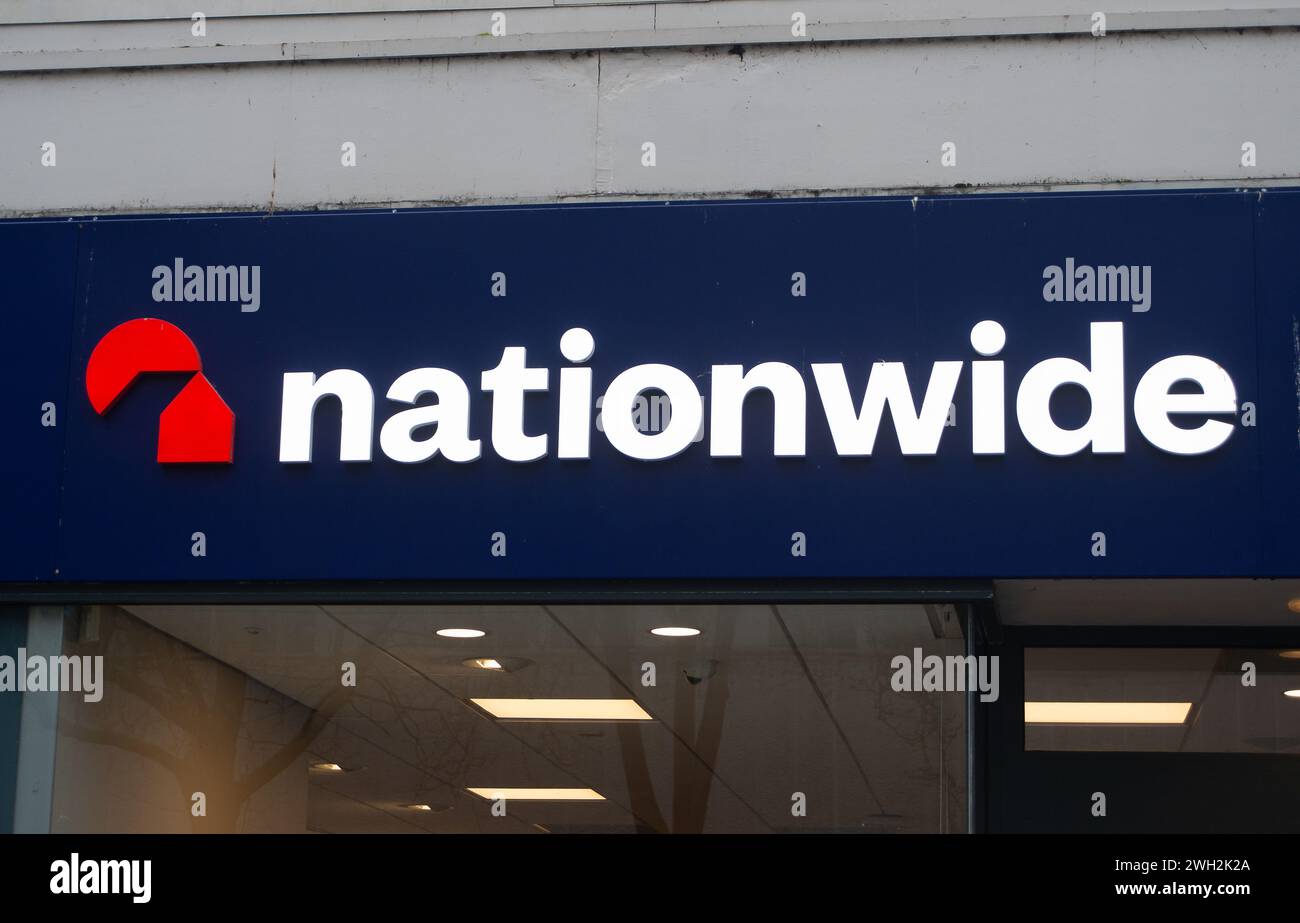 Slough, UK. 7th February, 2024. A rebranded Nationwide Building Society ...