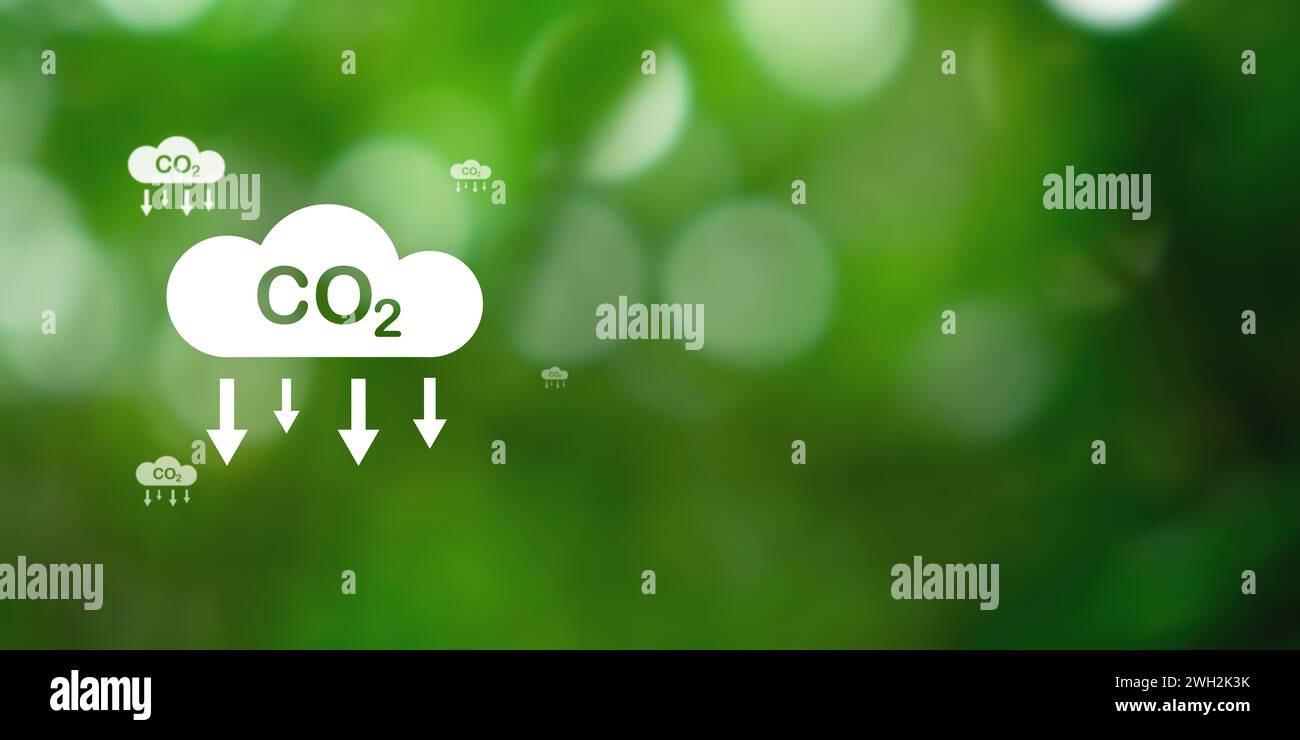 CO2 emission reduction concept, clean and friendly environment without ...