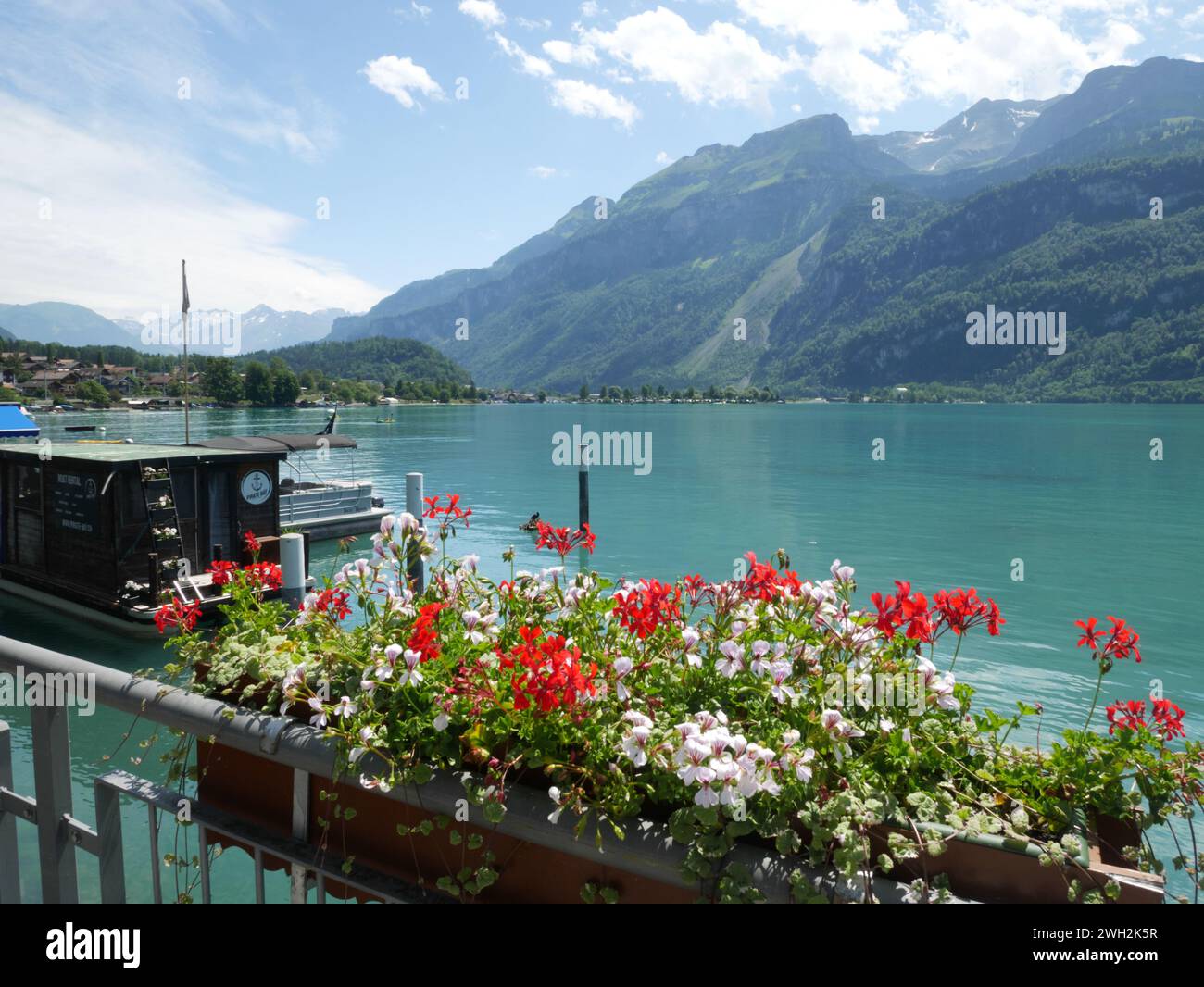 Lake Brienz, seen from the town of Brienz, Bernese Oberland ...