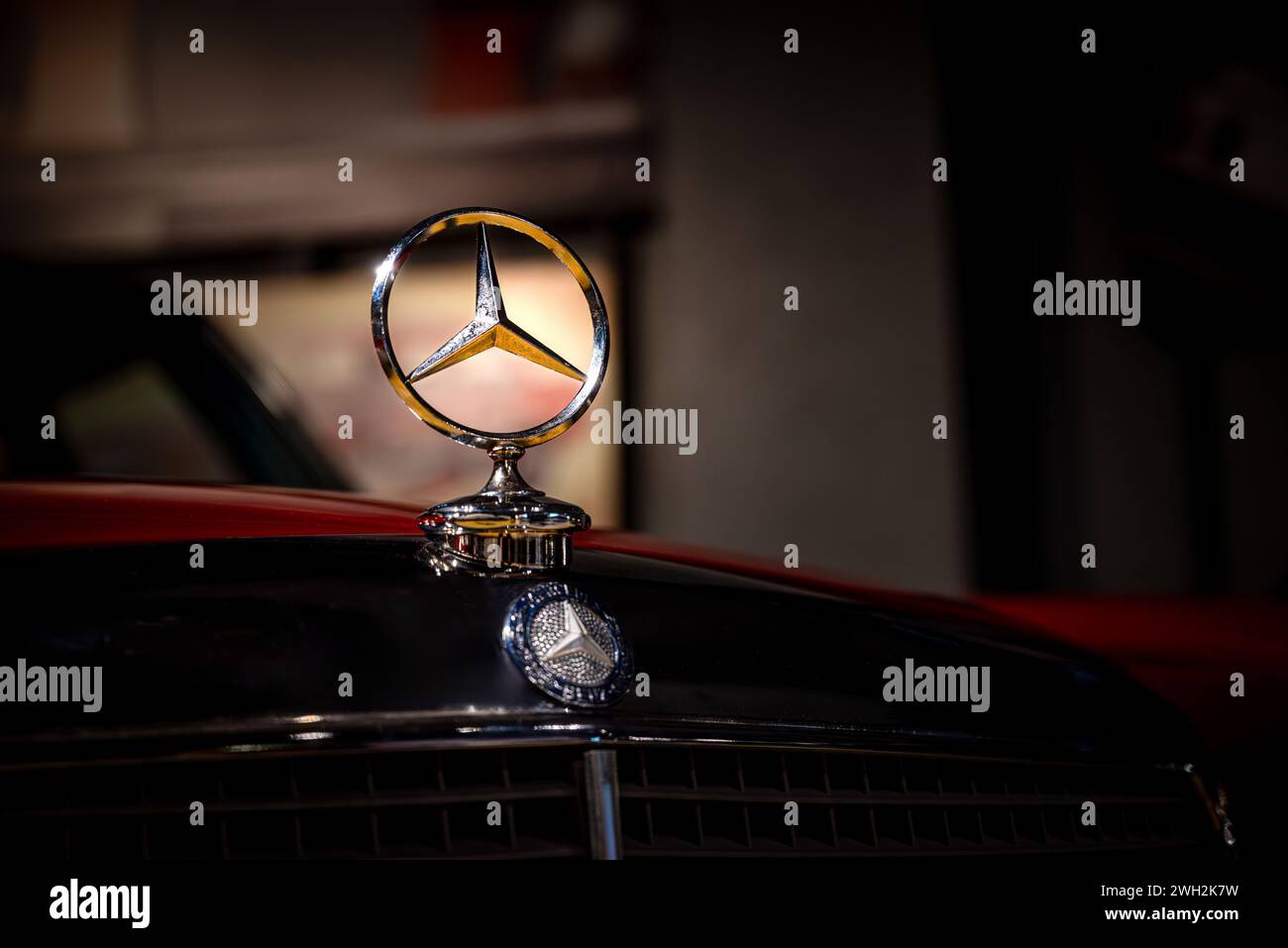 Antalya, Turkey - January 31, 2024: Original Mercedes-Benz E-Class logo ...