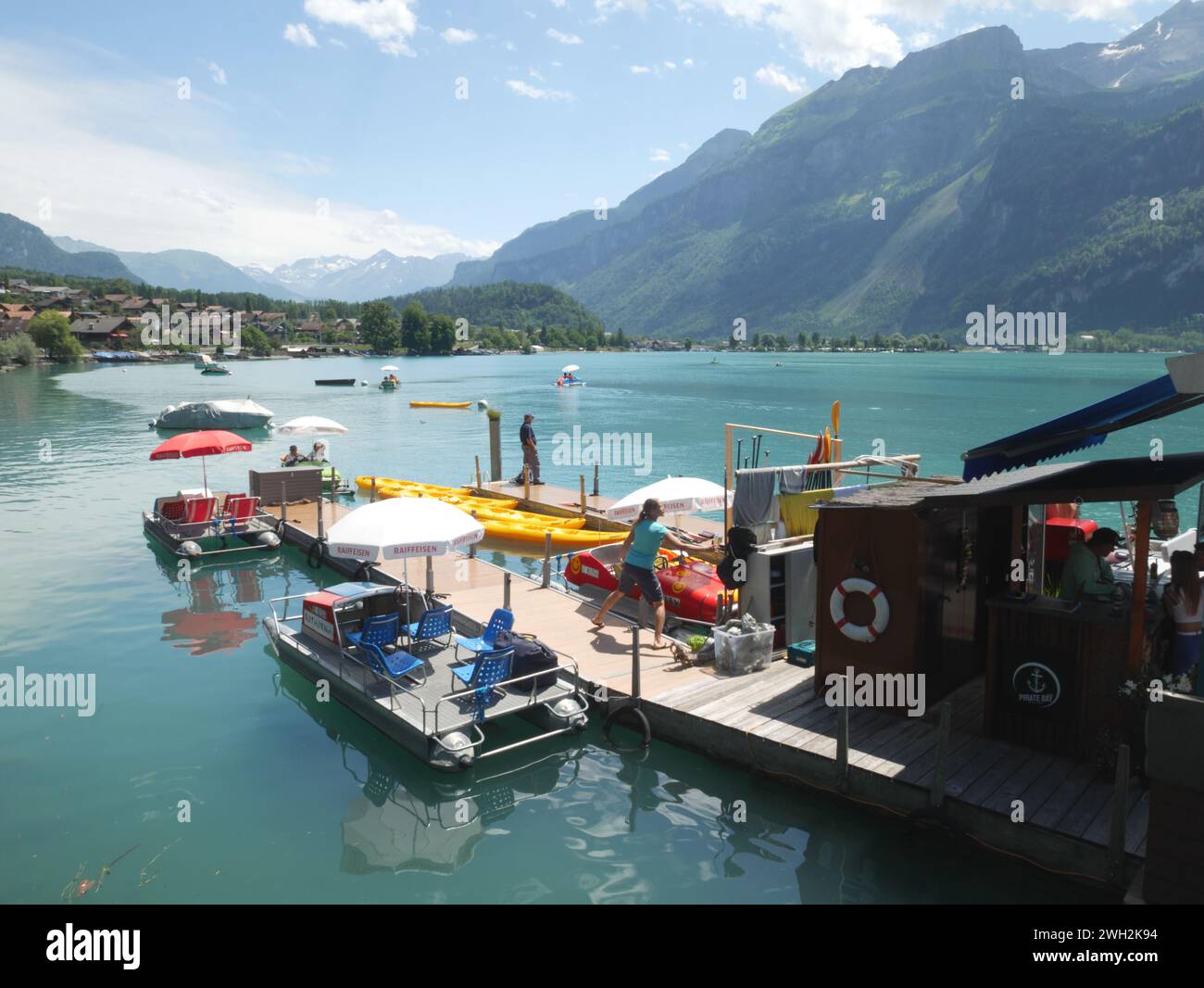 Lake Brienz, seen from the town of Brienz, Bernese Oberland ...
