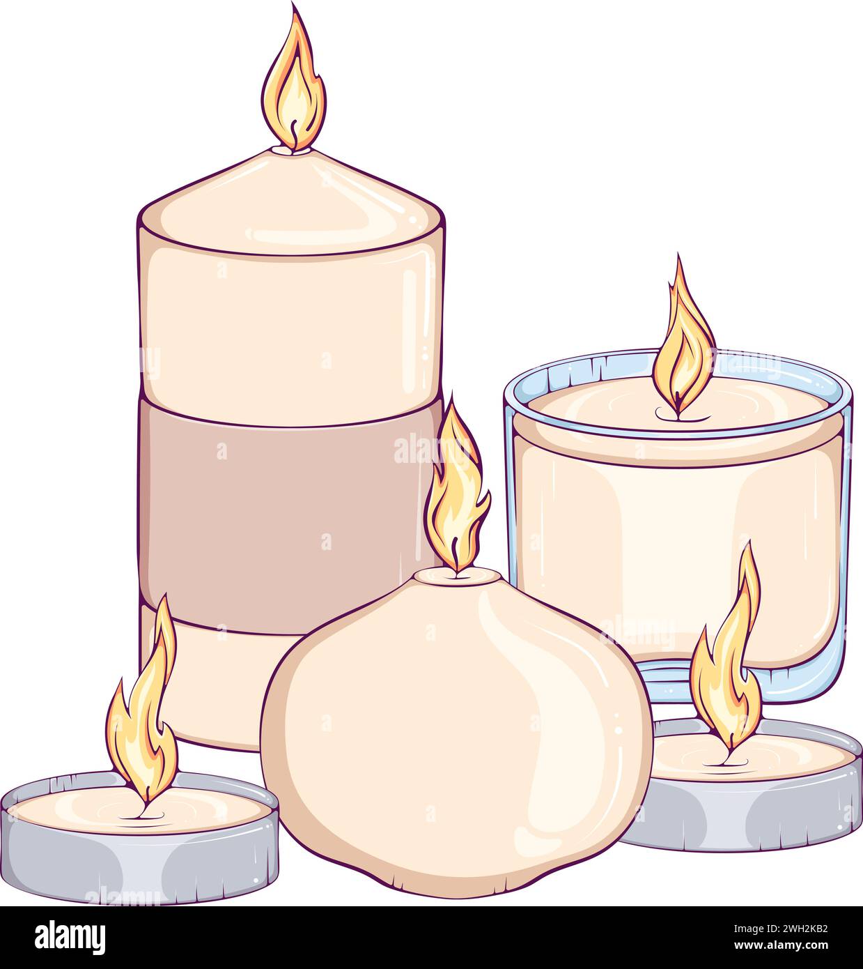 Different color candles Cut Out Stock Images & Pictures - Alamy
