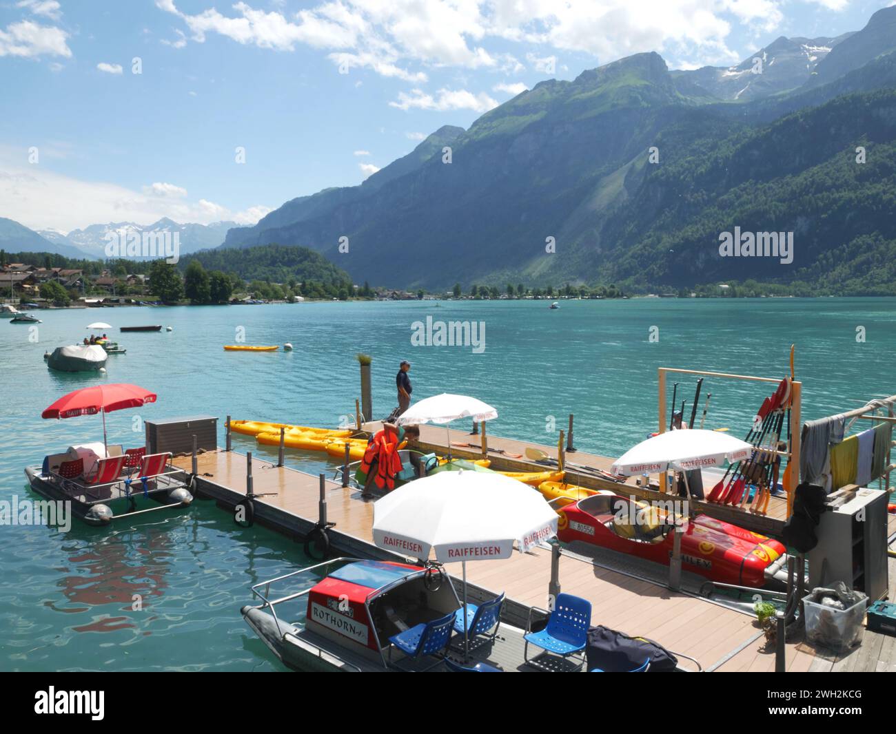 Lake Brienz, seen from the town of Brienz, Bernese Oberland ...