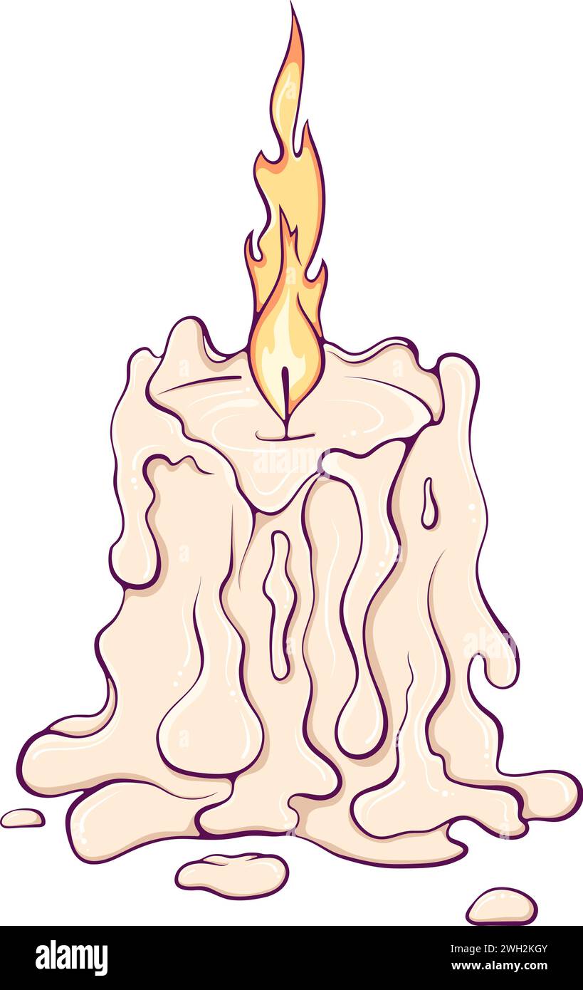 Burning melted candle color Stock Vector Image & Art - Alamy