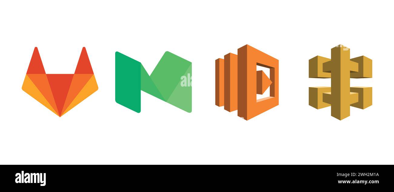 Medium Gitlab Aws Api Gateway Aws Lambda Vector Illustration Editorial Logo Stock Vector
