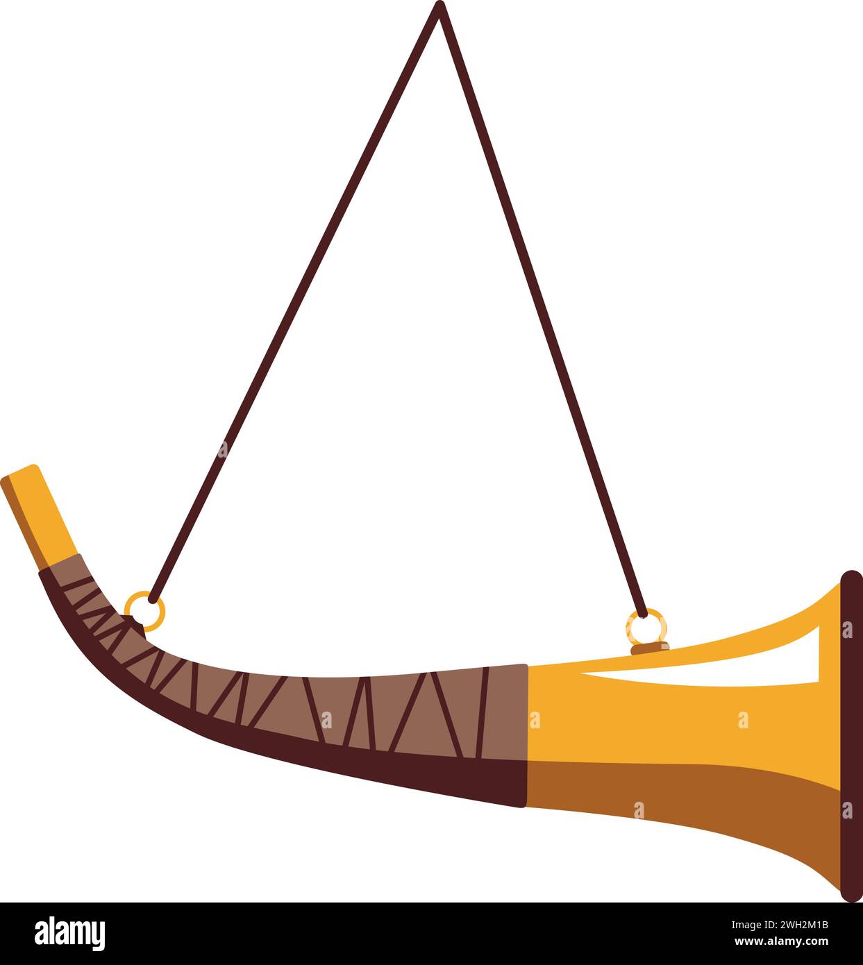 Traditional Hunting Bugle Isolated Icon in Flat Style Stock Vector ...