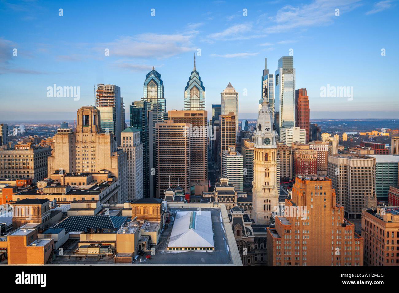 Philadelphia, Pennsylvania, USA downtown city skyline at dusk Stock ...