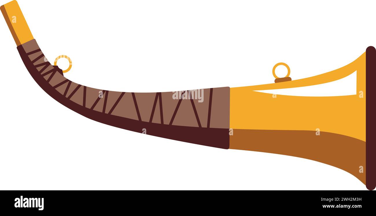 Traditional Hunting Bugle Isolated Icon in Flat Style Stock Vector ...