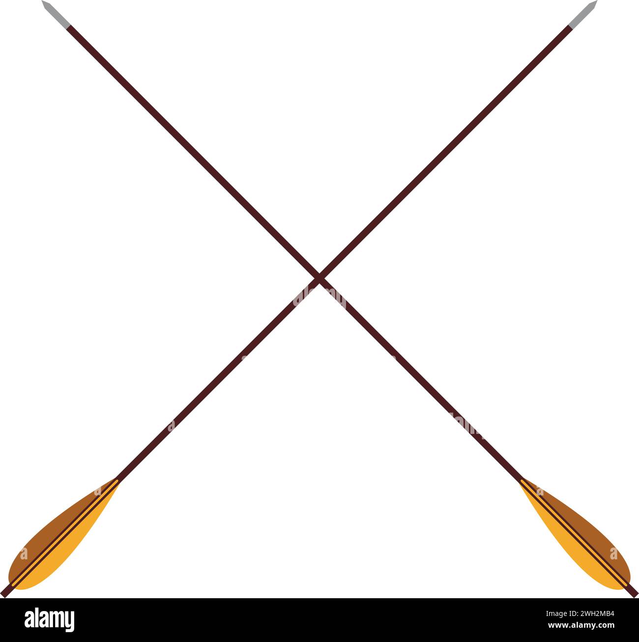 Crossed Traditional Hunting Crossbow Bolts with Metal Arrowhead ...