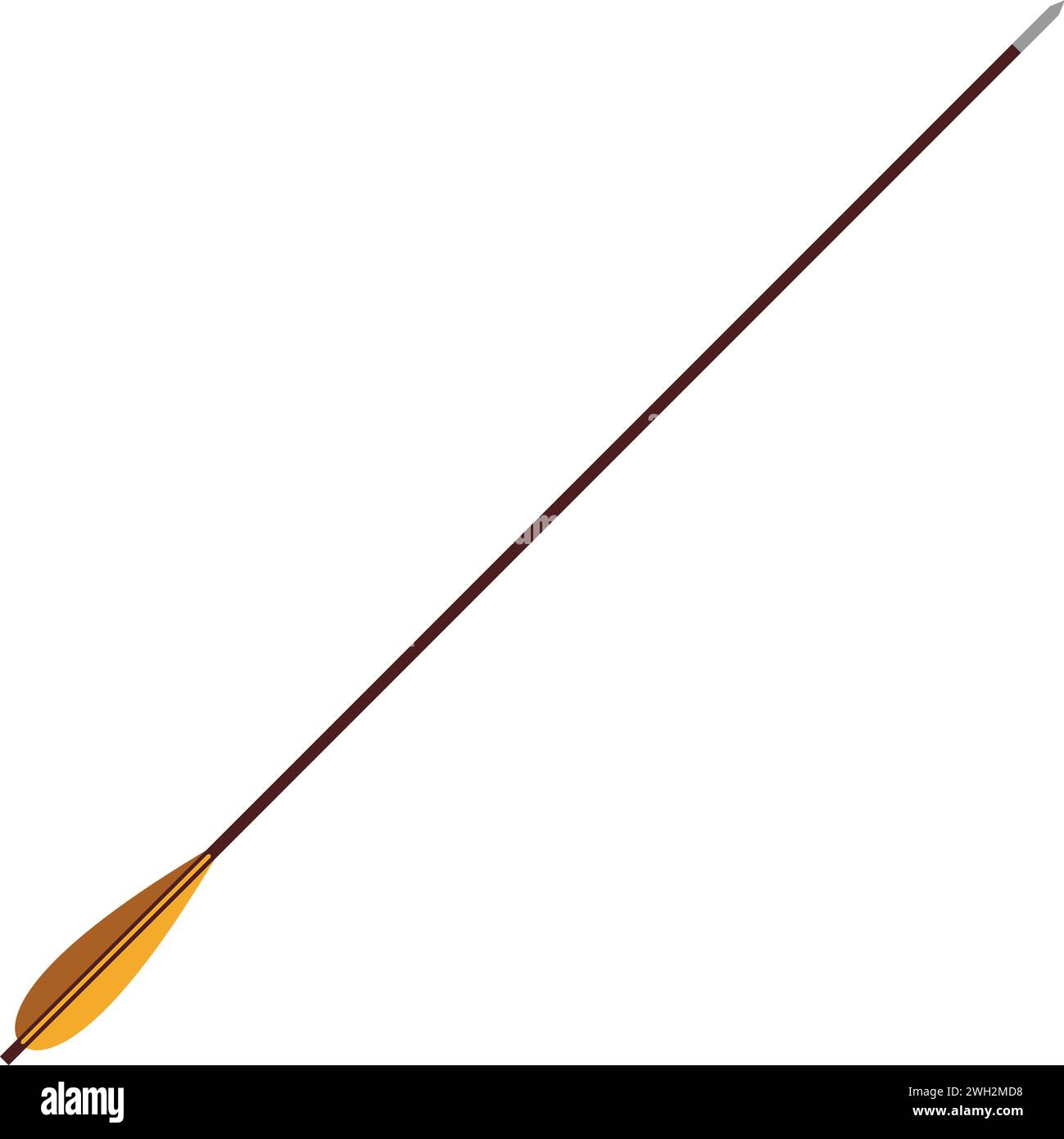 Traditional Hunting Crossbow Bolt with Metal Arrowhead Isolated Icon in ...