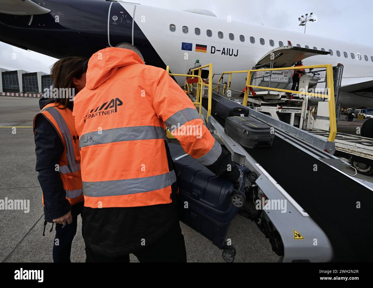 Brussels, Belgium. 24th Jan, 2024. The Aviapartner logo is seen on the ...