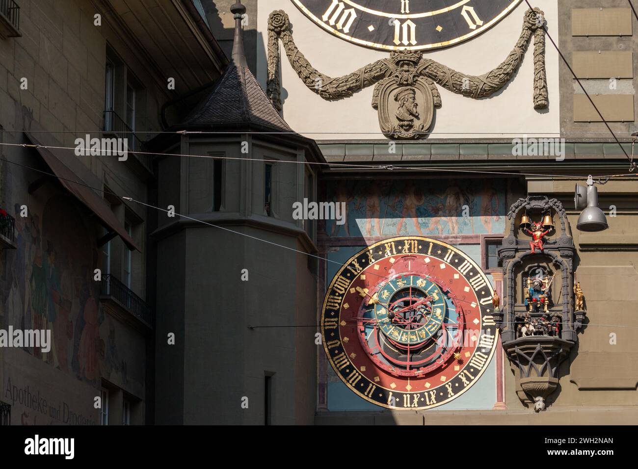 The eastern clockface and astronomical clock of the Zytglogge Bern ...