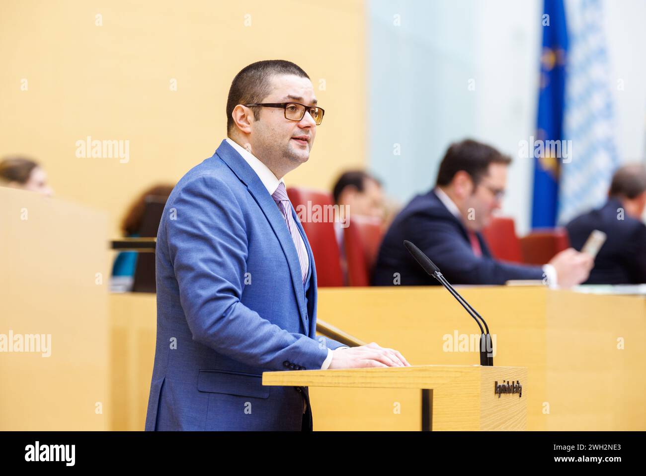 Munich, Germany. 07th Feb, 2024. Andreas Jurca (AfD) speaks during a ...