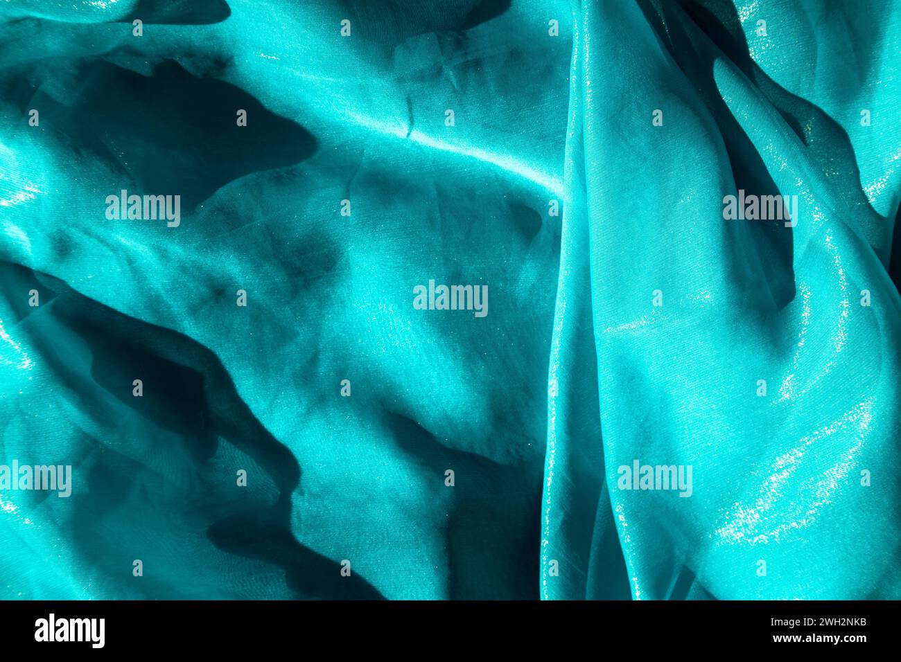 Azure Calm - gentle Folds in Teal Fabric background Stock Photo - Alamy