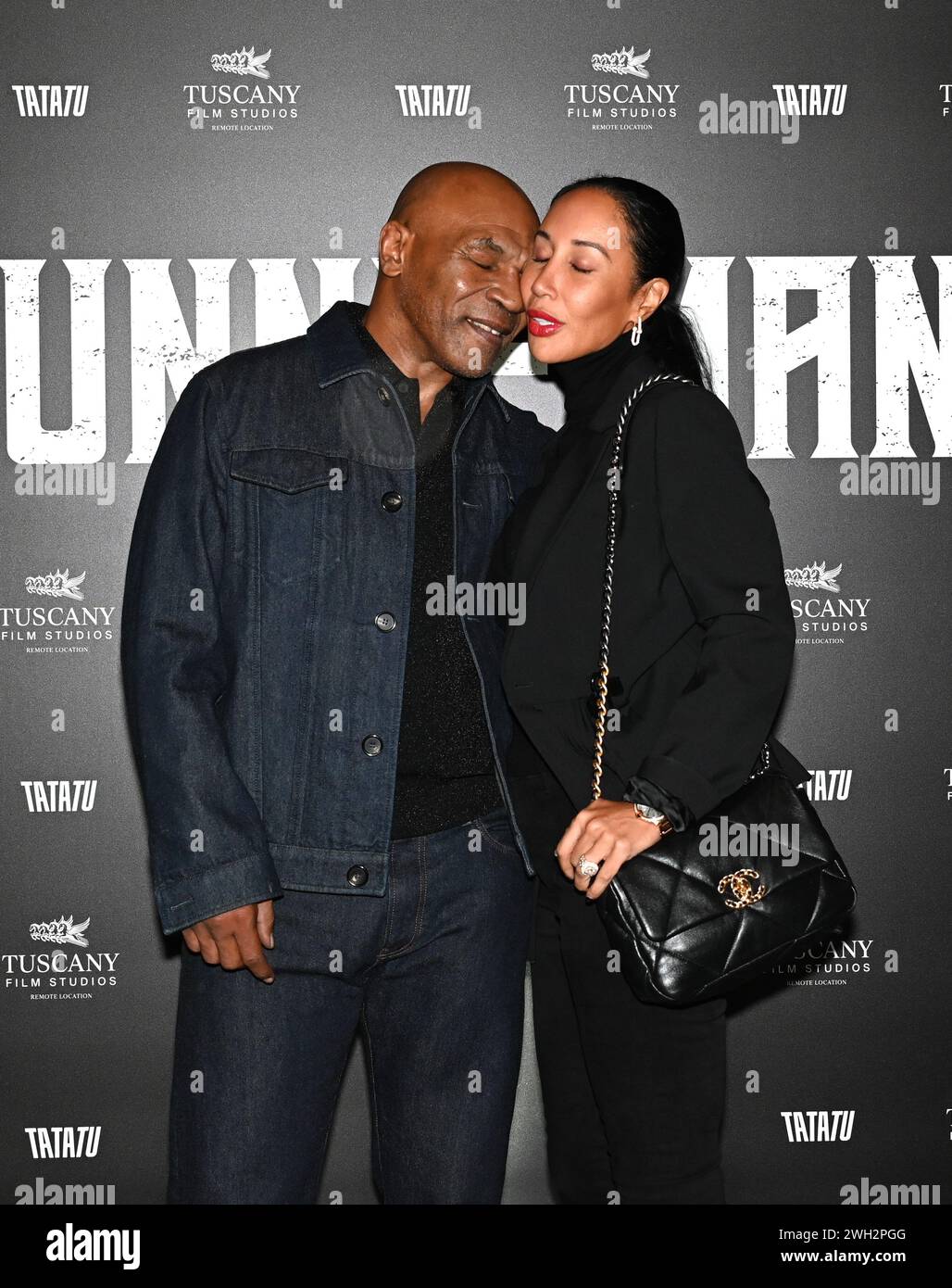 Turin, . 07th Feb, 2024. Turin, Italy Mike Tyson protagonist of the film Bunny Man photocall and ...