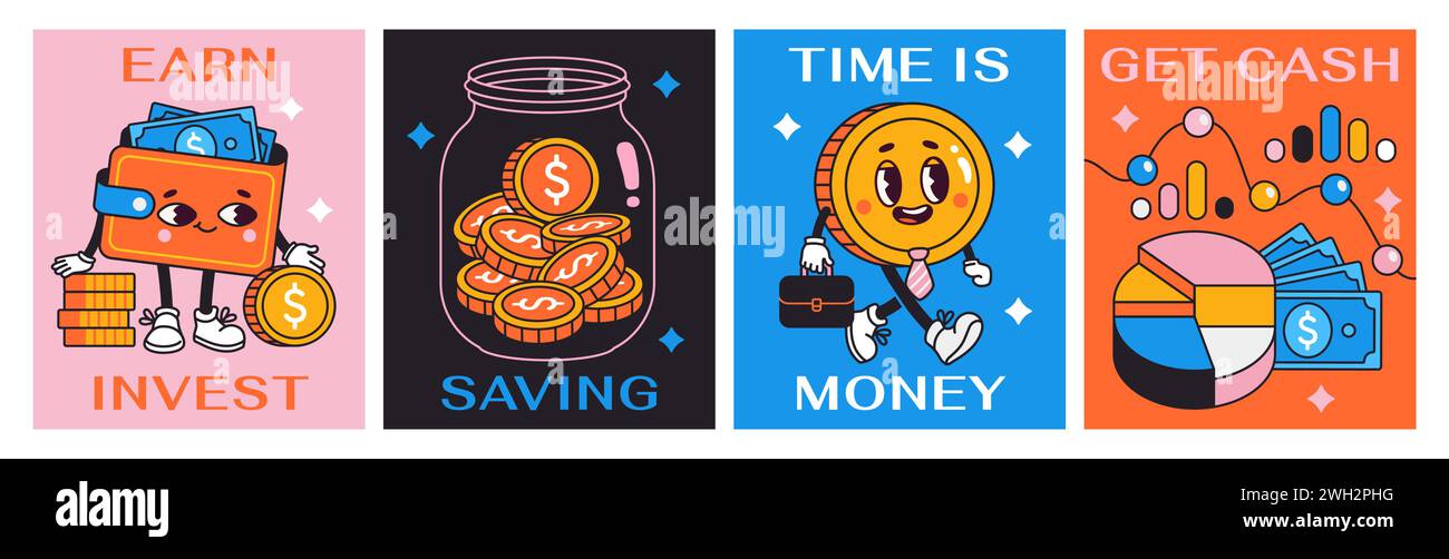 Vector Set of funny money posters Stock Vector Image & Art - Alamy