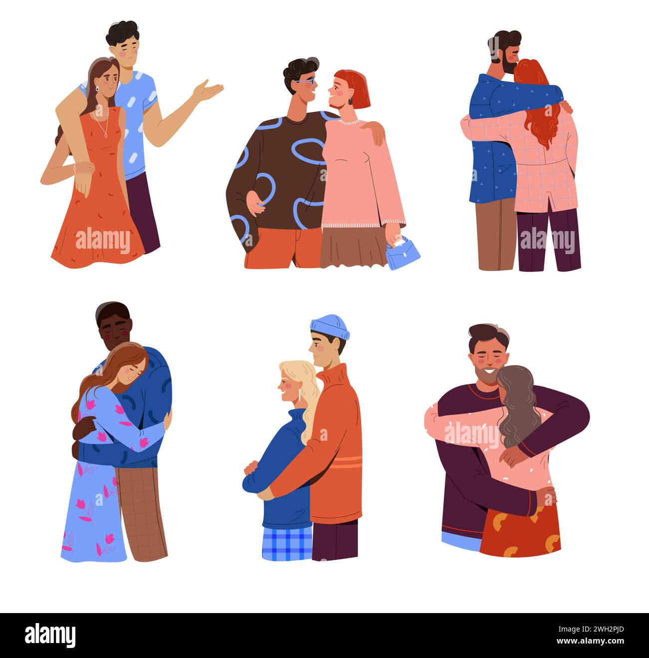 Vector Set of happy hugging couples Stock Vector Image & Art - Alamy